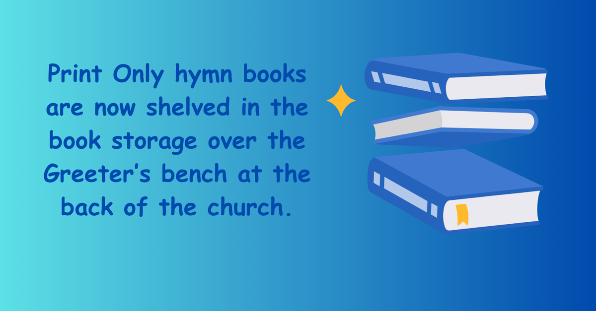 Print only hymn books | Worship | Church of Saint John the Evangelist