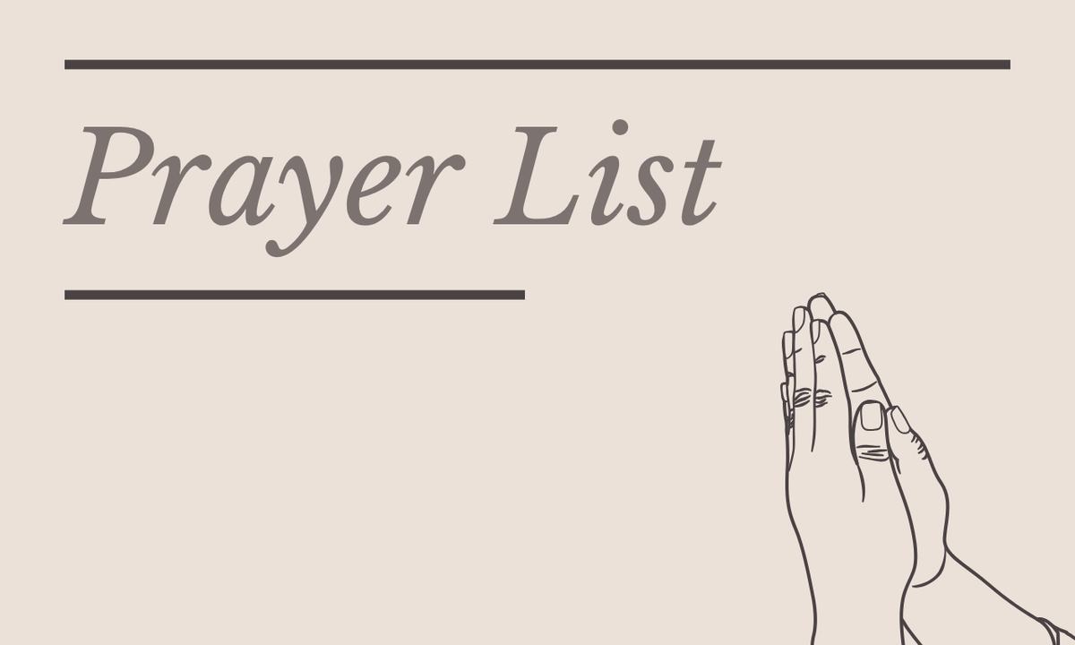 Introducing CUC’s Prayer List | Cloverdale United Church