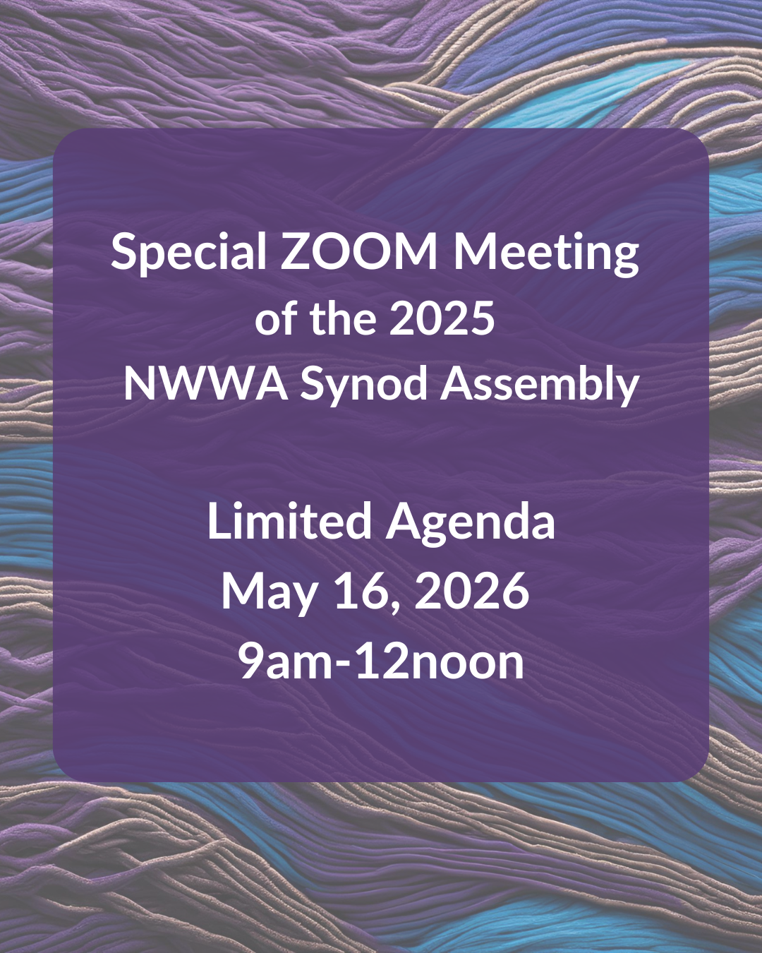 Announcement of a Special Meeting of the 2025 Synod Assembly ...