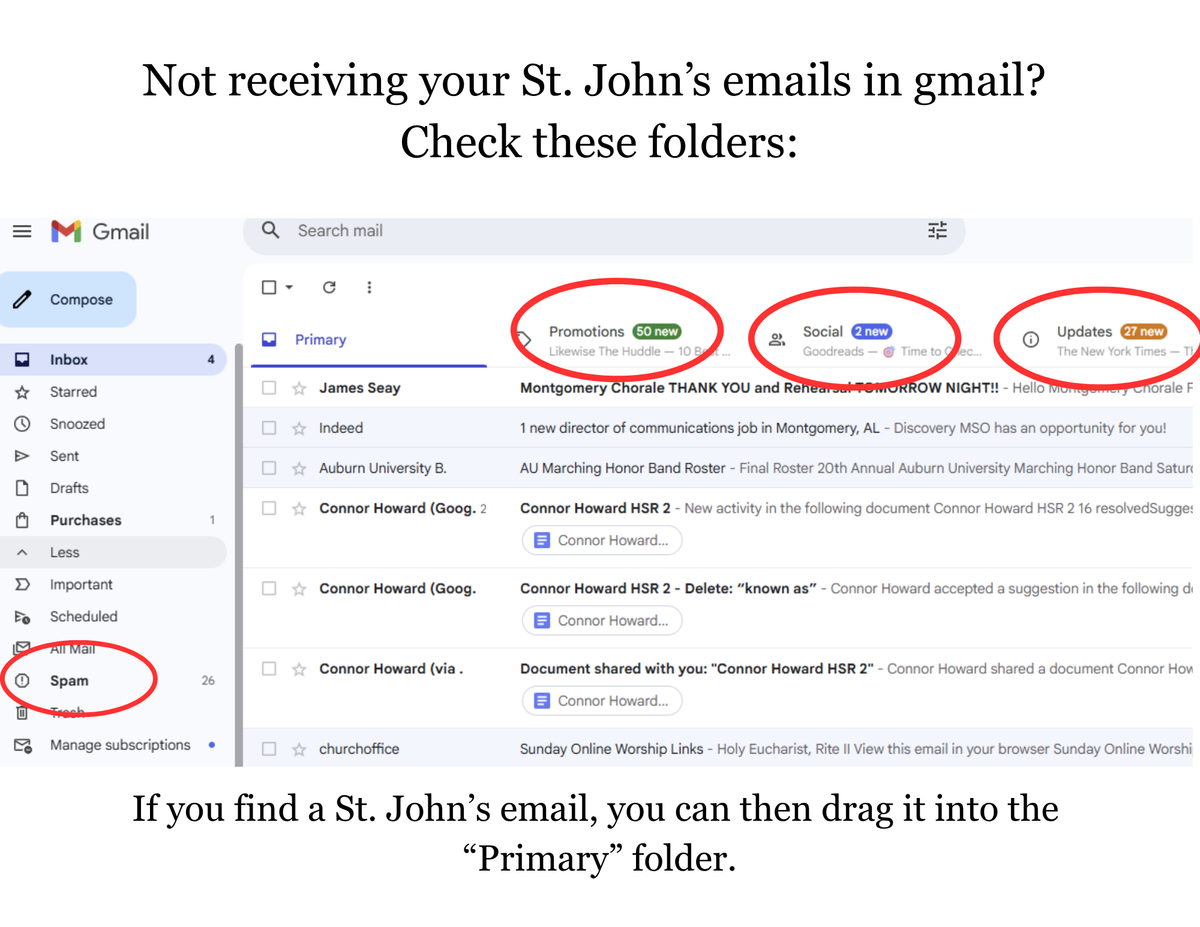 Not Receiving Your St. John's Emails? Click Here | St. John's Episcopal ...