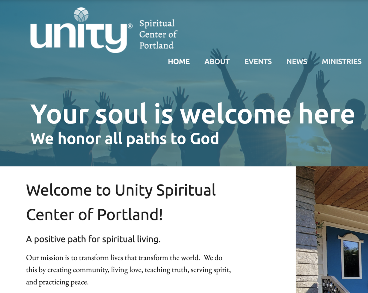 Welcome to the New Website | Unity Spiritual Center of Portland