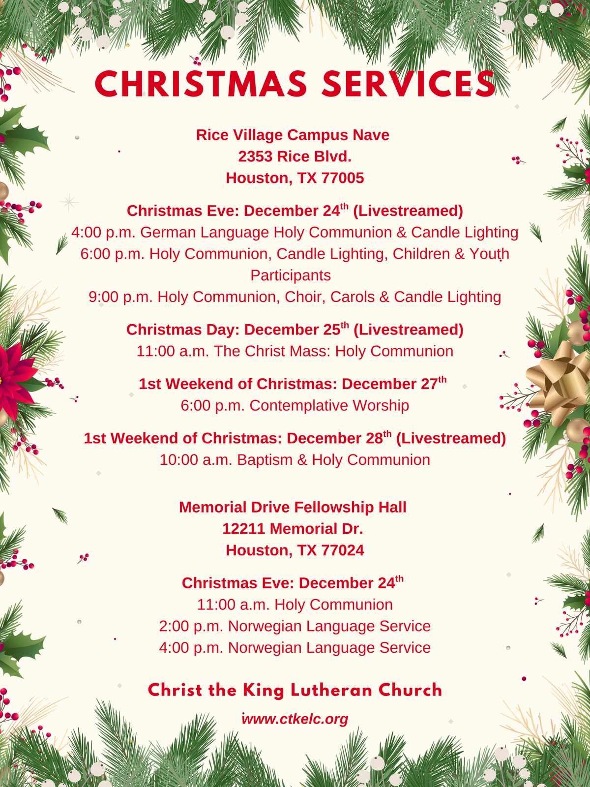 Christmas Worship Services | Christ The King Lutheran Church