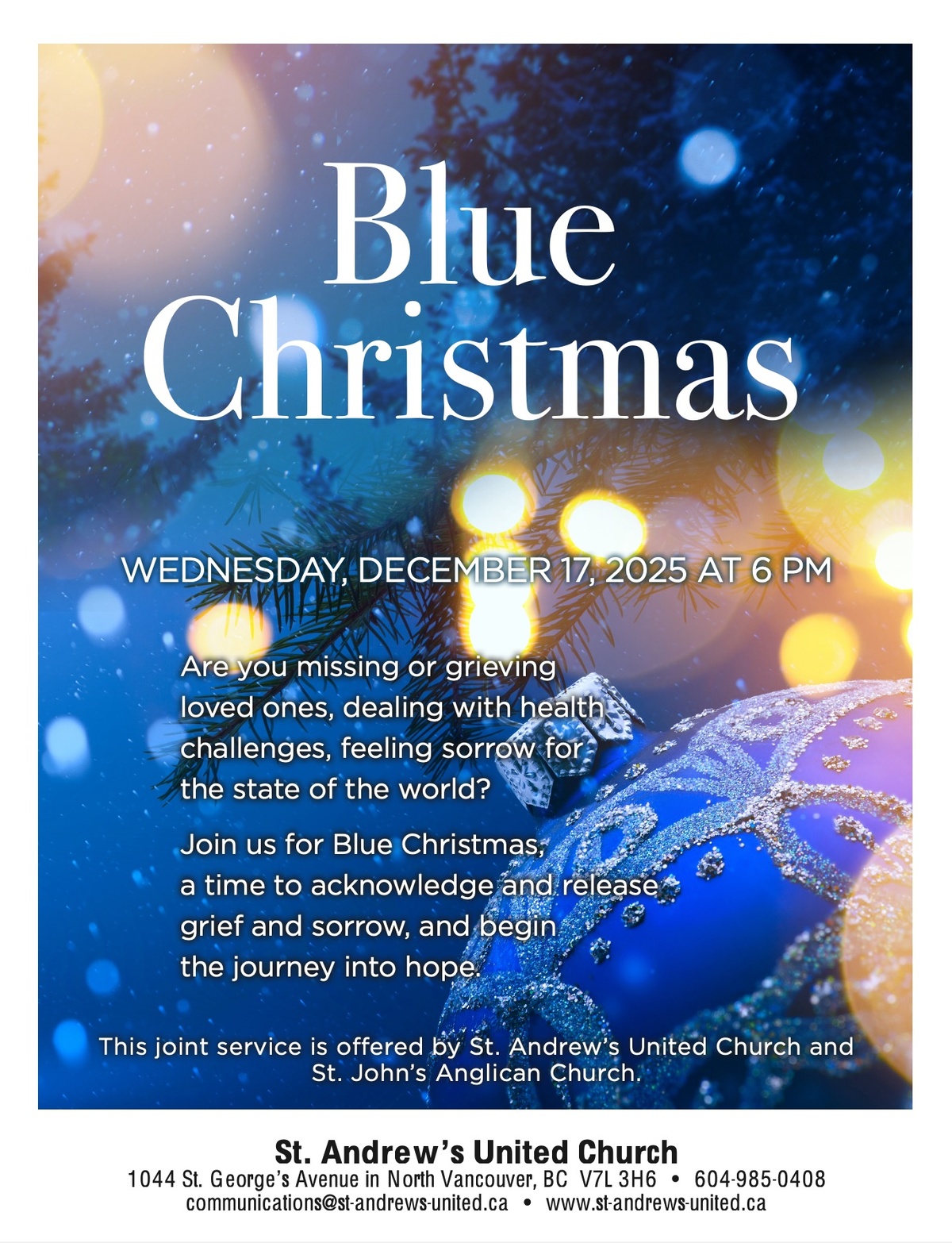 Blue Christmas Service | St. John the Evangelist