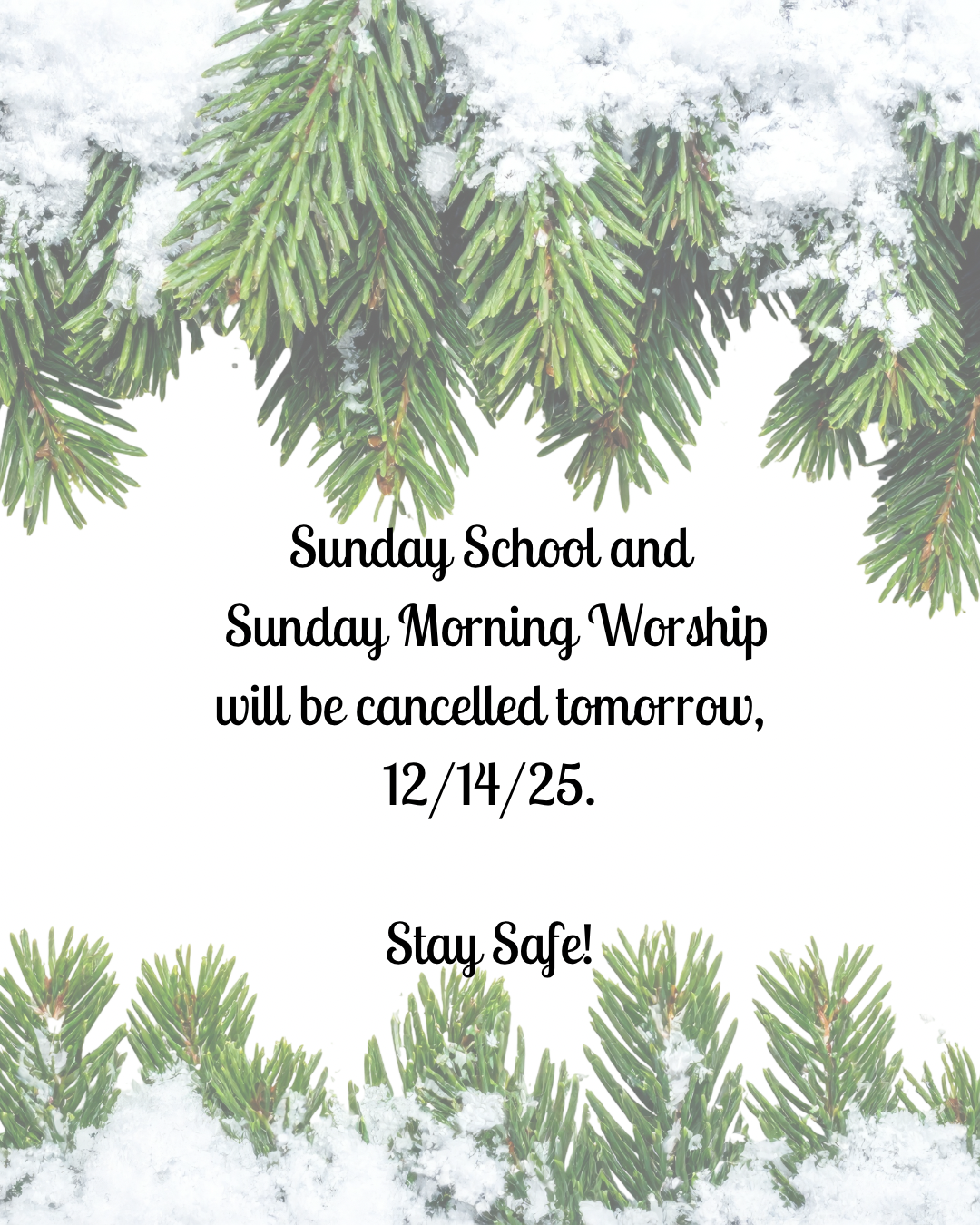 12/14/25 Service Cancelled | Rolling Hills Baptist Church