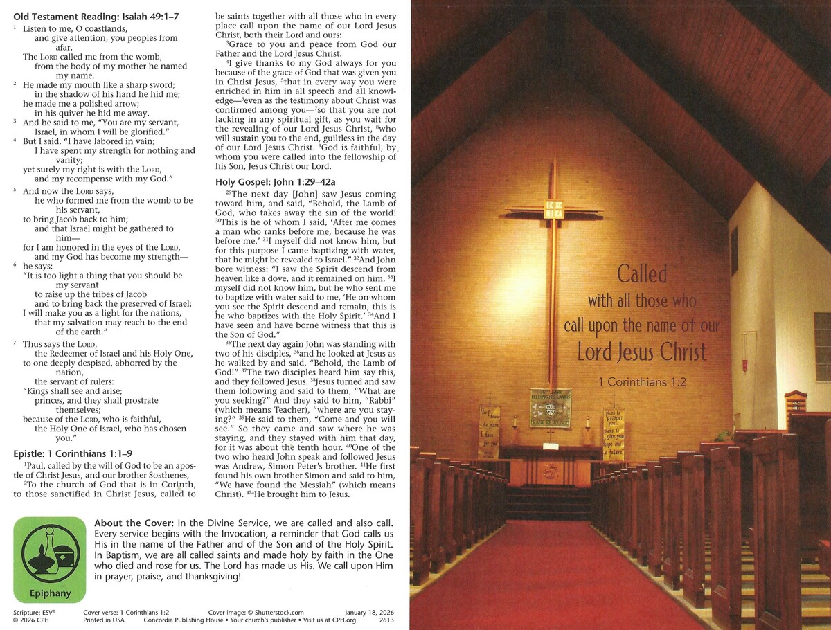 Worship Service Bulletin - Second Sunday After the Epiphany | Worship ...
