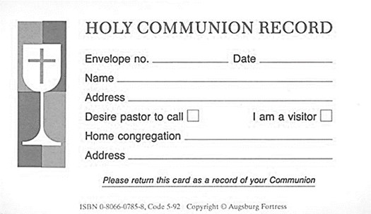 Holy Communion Record | Apostles Lutheran Church