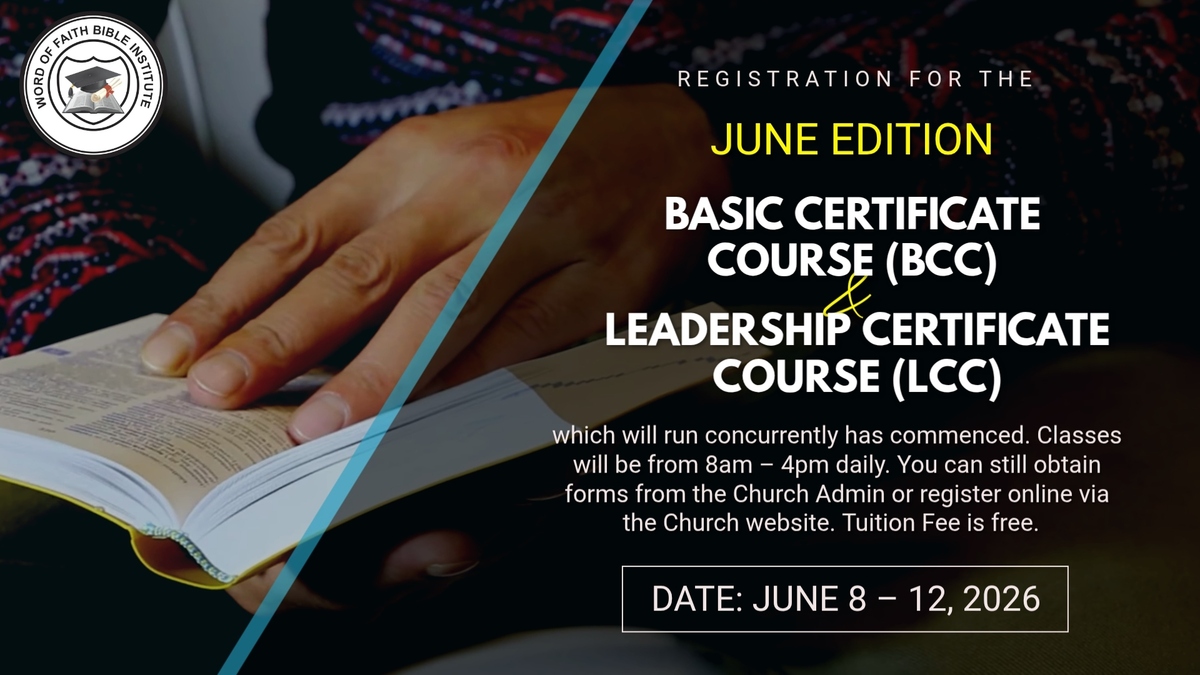 WOFBI Basic & Leadership Certificate Course (BCC & LCC) | Winners ...